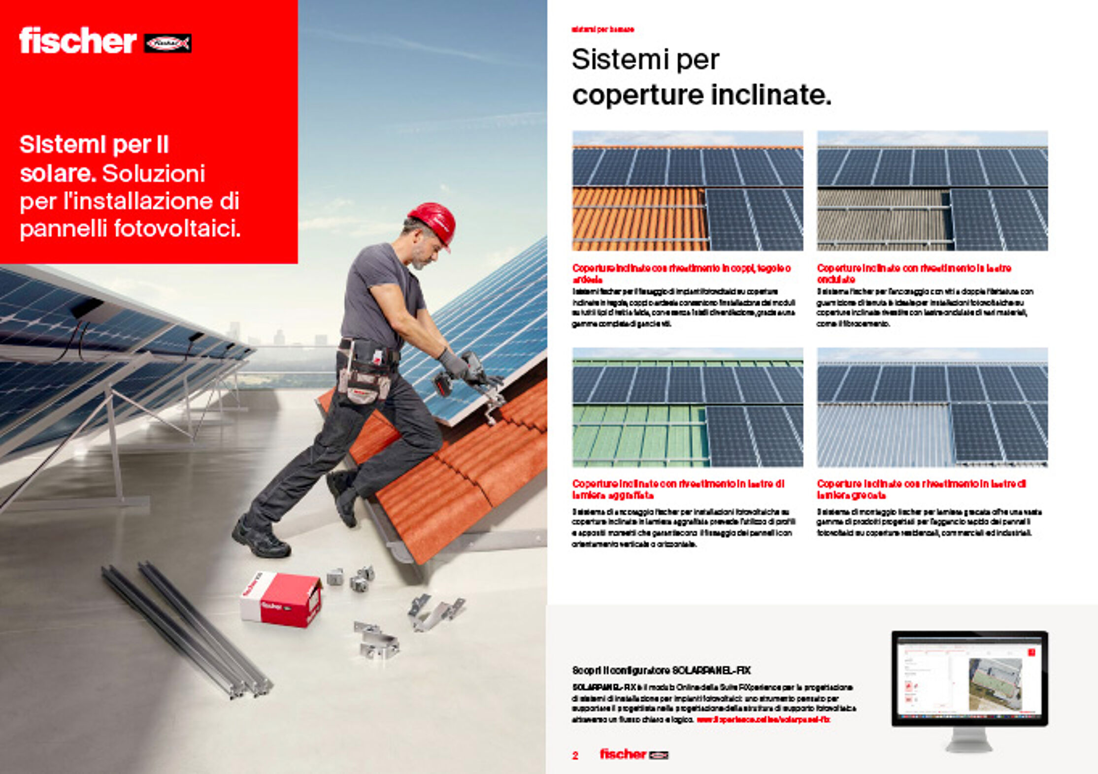 Sistemi di fissaggio per pannelli fotovoltaici su lamiera grecata - fischer