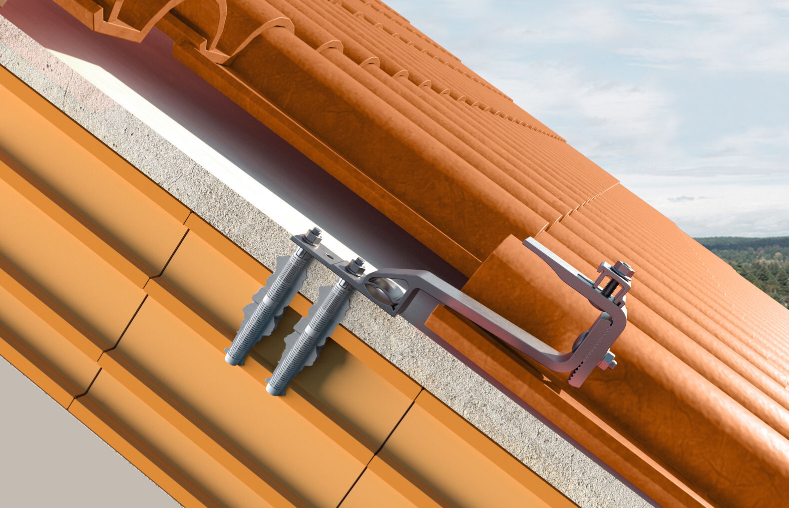 Installazione su coperture inclinate in tegole o coppi - fischer