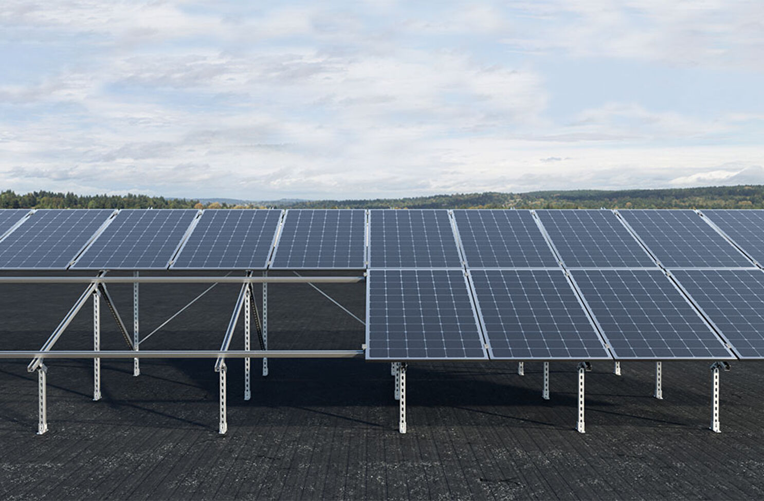 Flat roofs with steel profiles structures