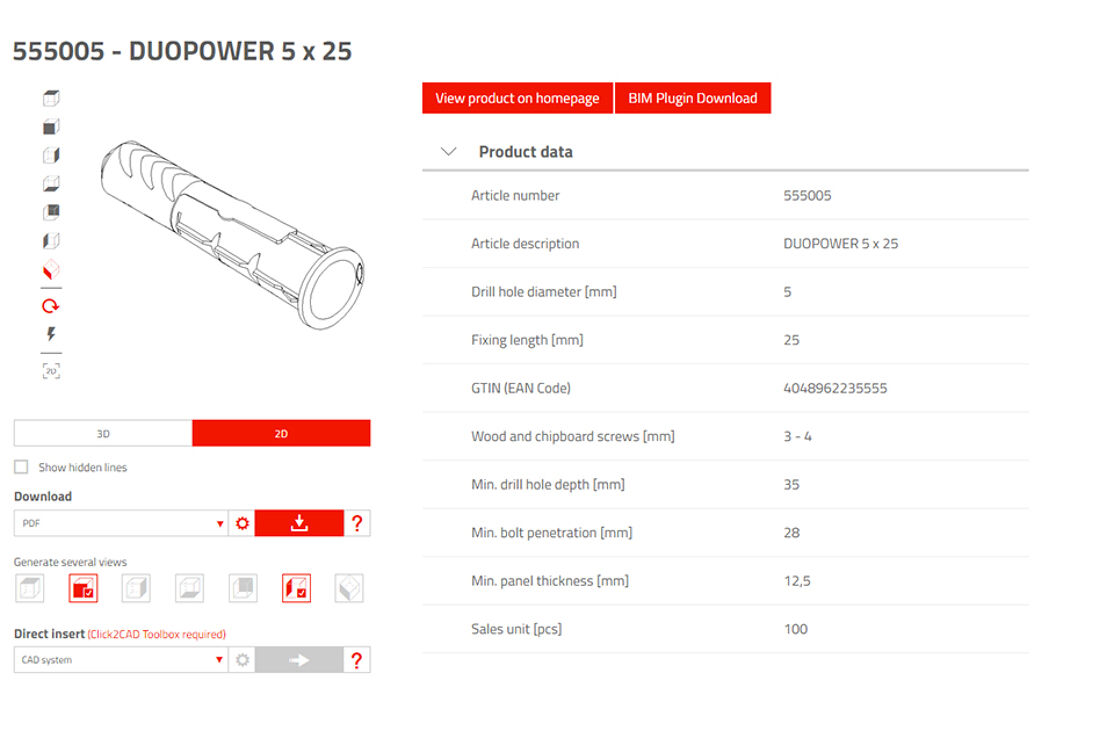 CAD Product Database - fischer fixings