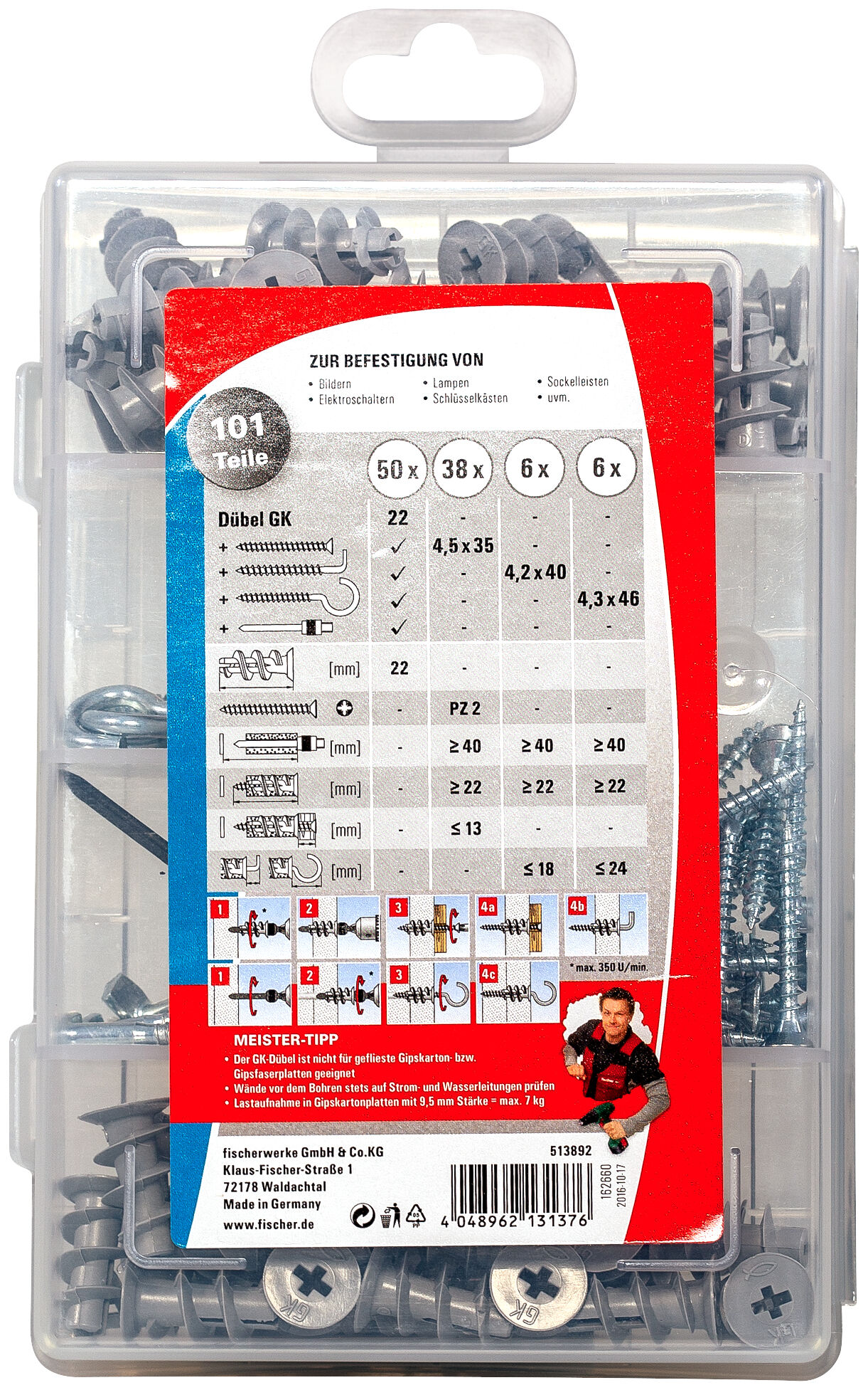 fischer Meister-Box GK + Screws + Hooks