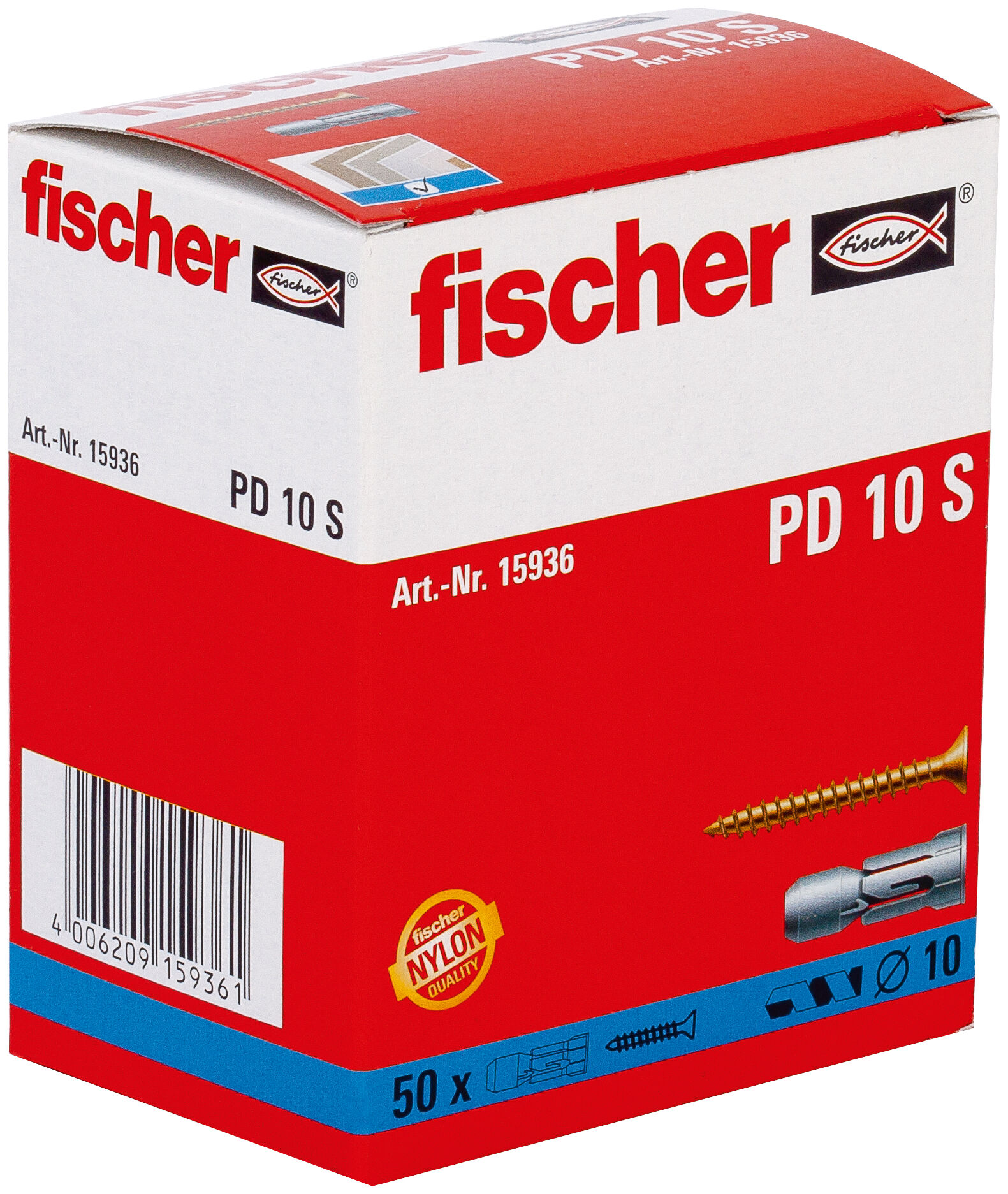fischer Board fixing PD 10 S with chipboard screw