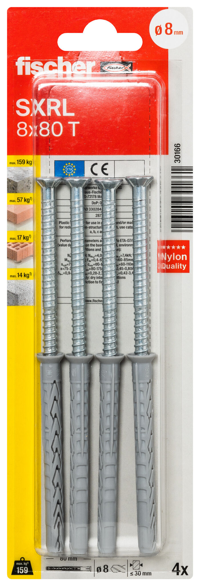 fischer Frame fixing SXRL 8 x 80 T zinc-plated steel