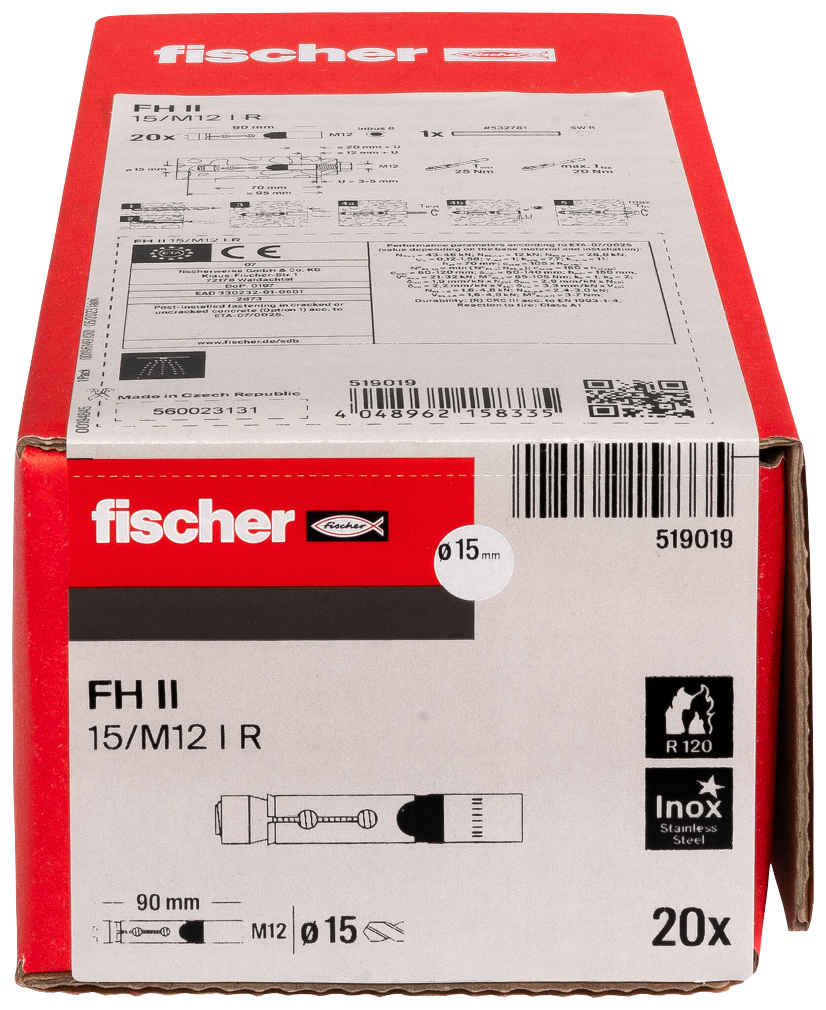 Anclaje de alto rendimiento FH II 15/12 H con hilo interno acero ...