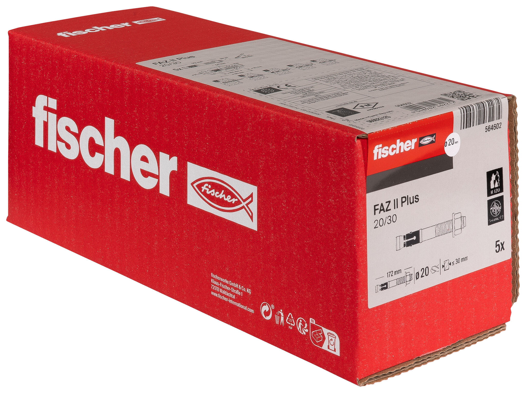 fischer bolt anchor FAZ II Plus 20/30 ZP electro zinc plated