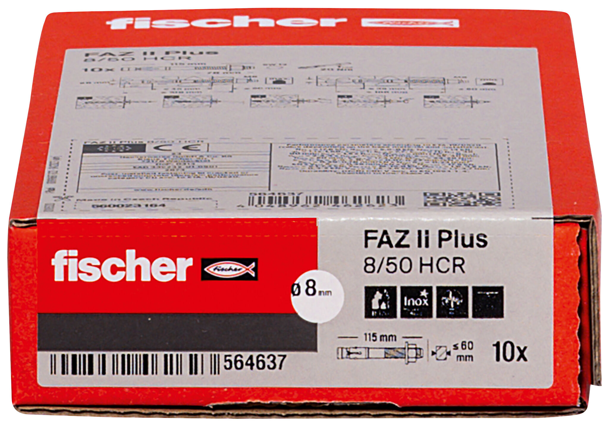 fischer bolt anchor FAZ II Plus 8/50 HCR highly corrosion-resistant steel