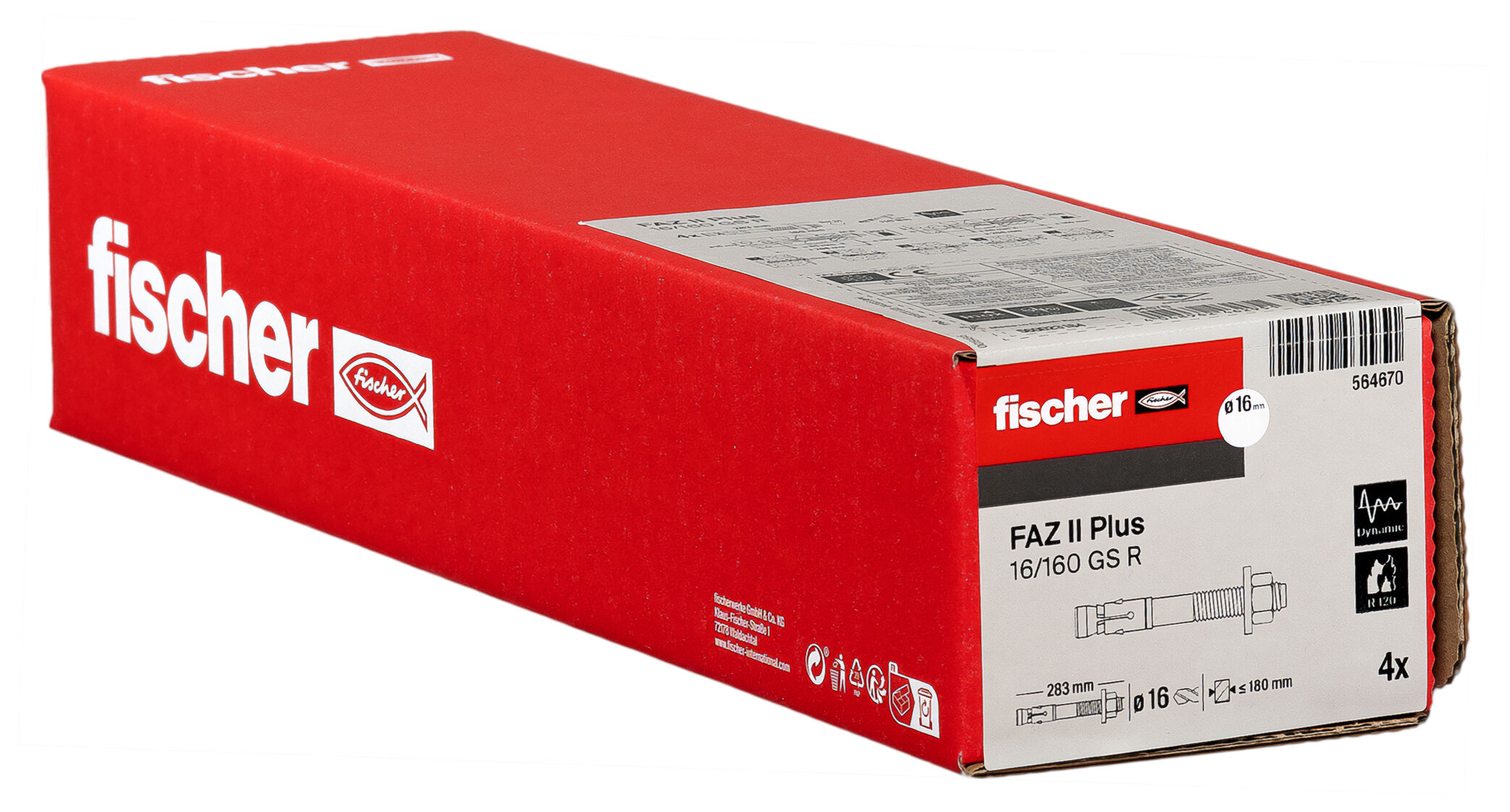 fischer bolt anchor FAZ II Plus 16/160 GS R stainless steel