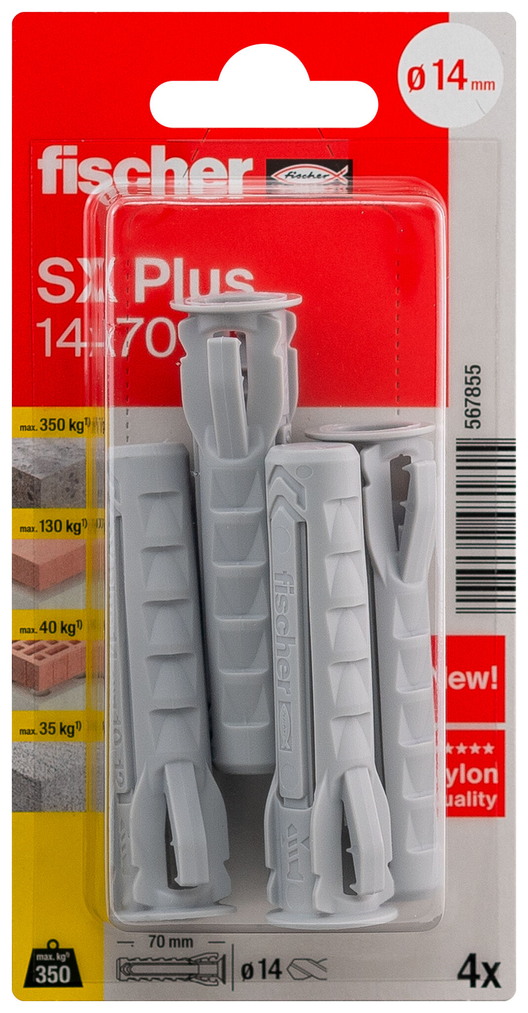 fischer Expansion plug SX Plus 14 x 70