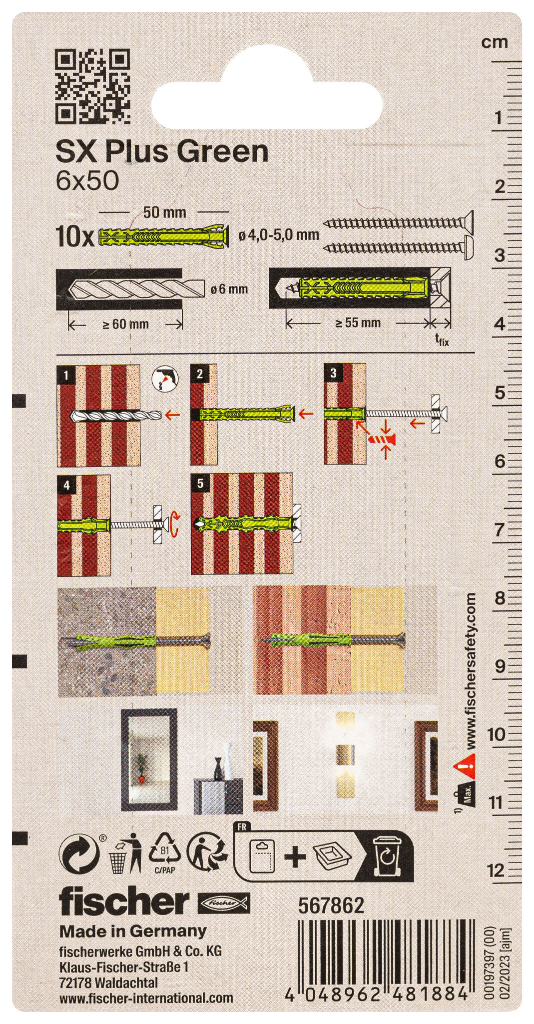 fischer plug SX Plus Green 6 x 50