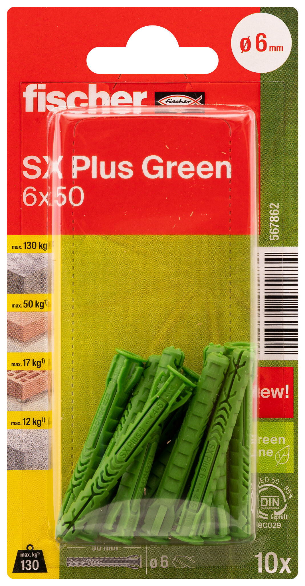 fischer plug SX Plus Green 6 x 50