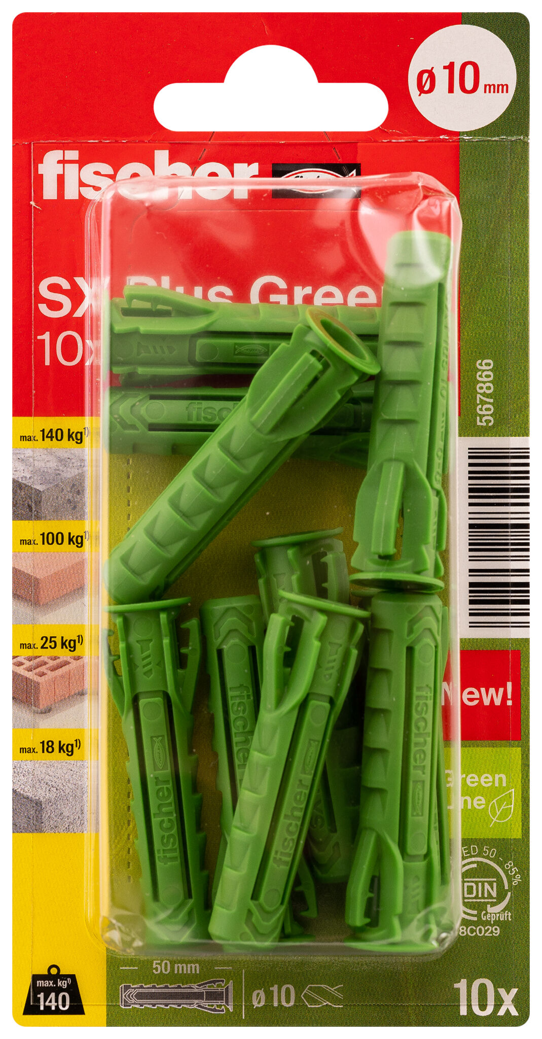 fischer Expansion plug SX Plus Green 10 x 50