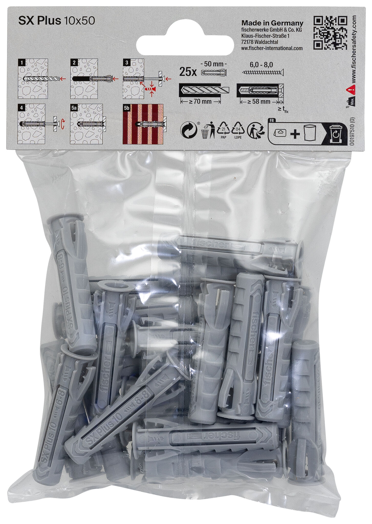 fischer Expansion plug SX Plus 10 x 50