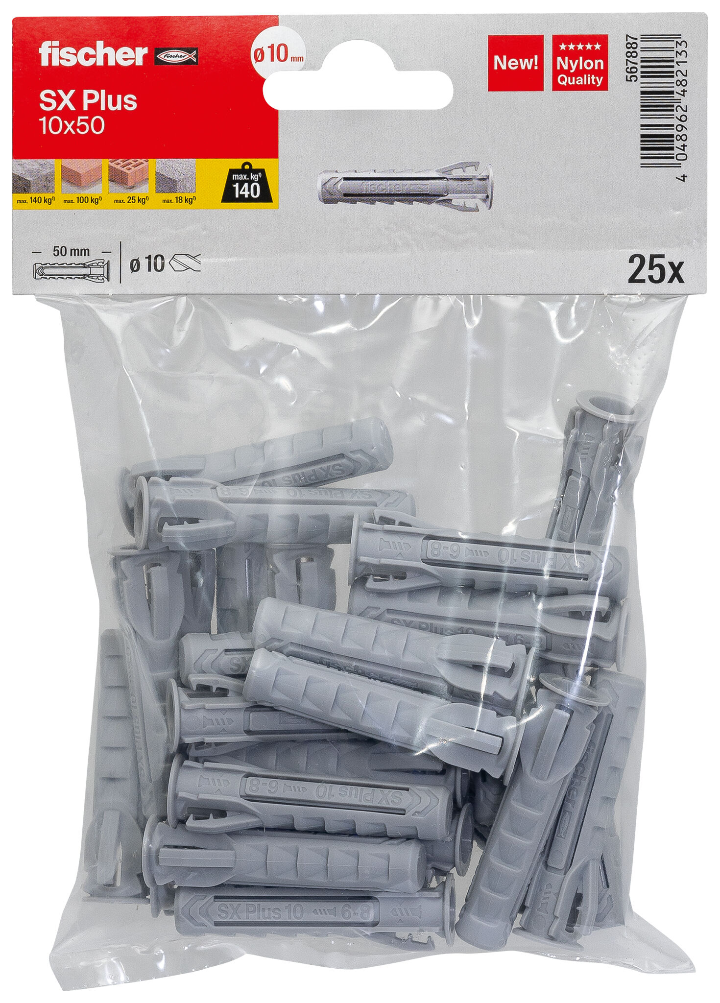 fischer Expansion plug SX Plus 10 x 50