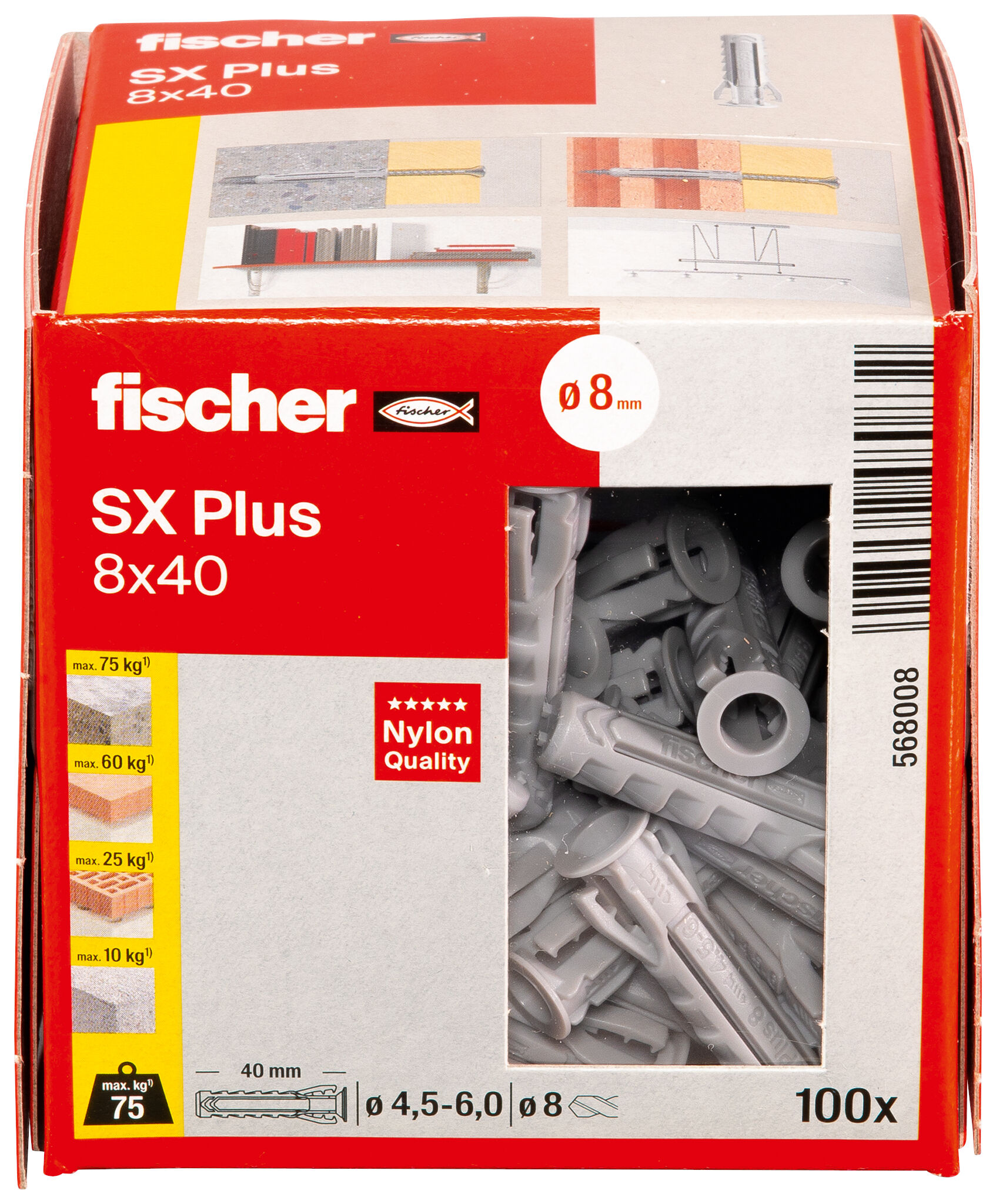 fischer Plastik Dübel SX Plus 8 x 40