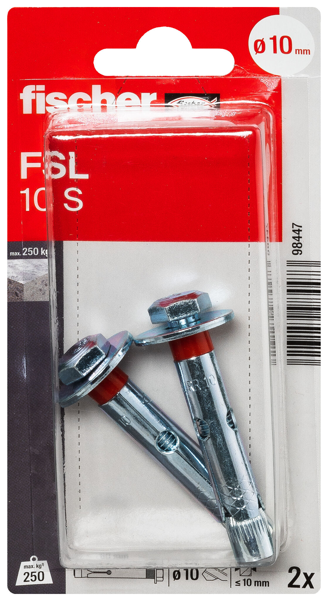 fischer sleeve anchor FSL 10 S K NV