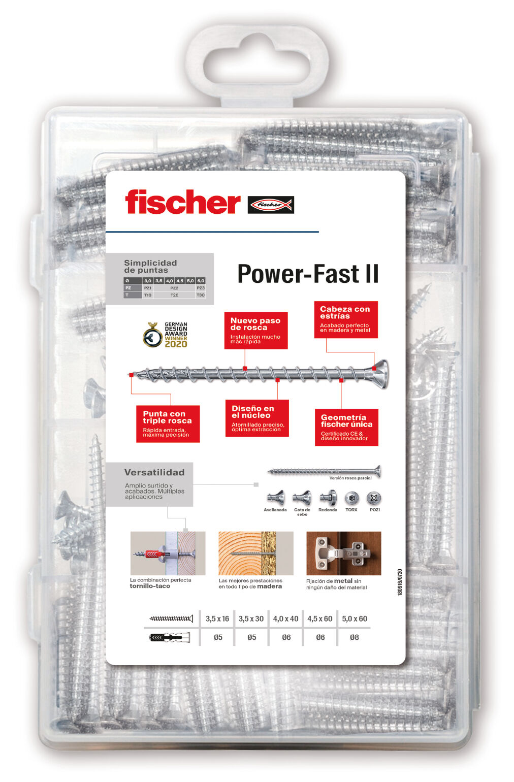 Maletín con surtido de tornillos fischer PowerFast II Meister-Box (200 ...