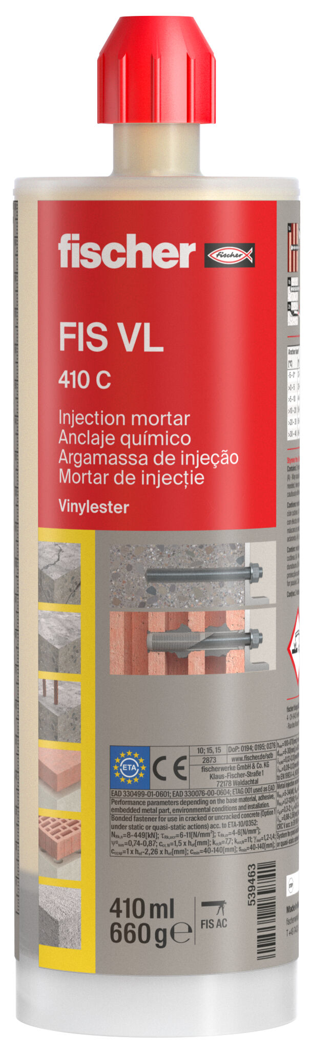 fischer injection mortar FIS VL 410 C